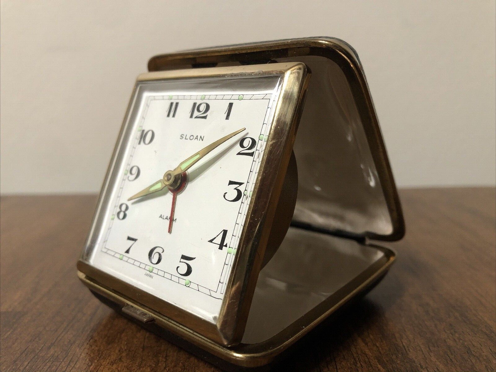 Vintage Sloan Travel Alarm Clock in Clam Shell - Works | eBay
