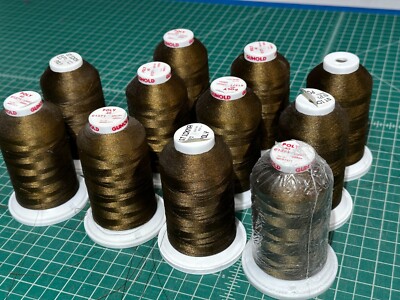 Lot of 11 Gunold & Stickma Poly #40 bronze 5000m spool embroidery ...