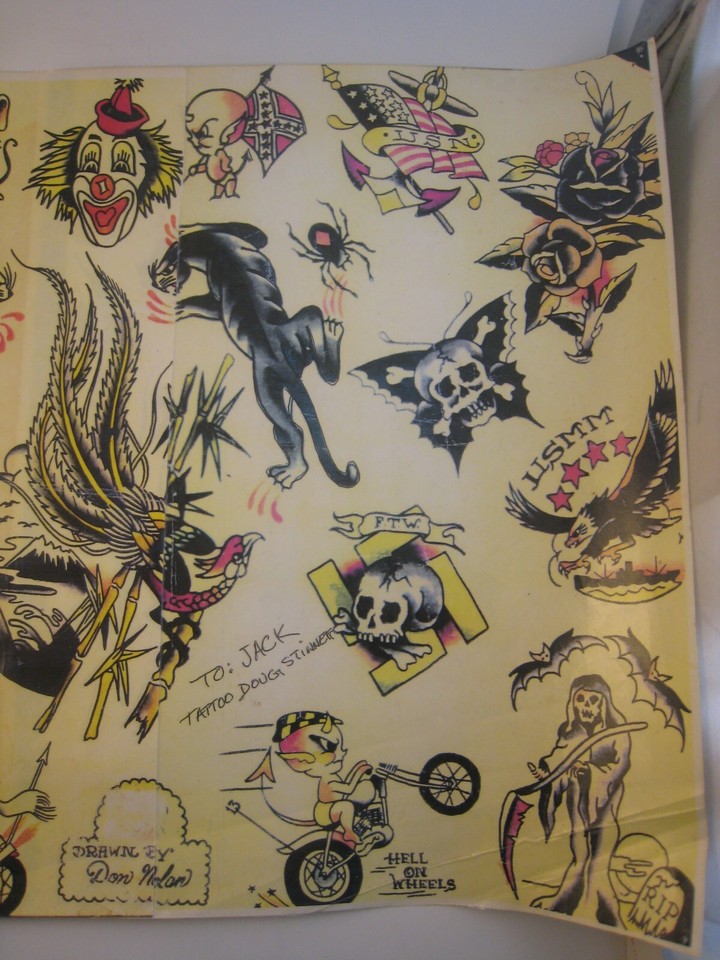 Vintage DON NOLAN ,, 19 X 14... tattoo flash SHEET Poster | eBay