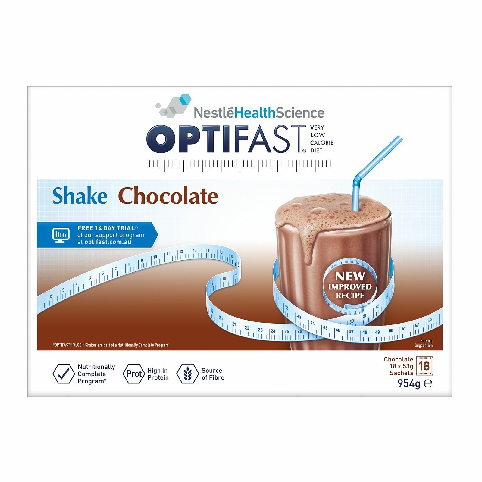 2 x Optifast VLCD Chocolate Weight Loss Shake 18 x 53g = 36 Sachets ...