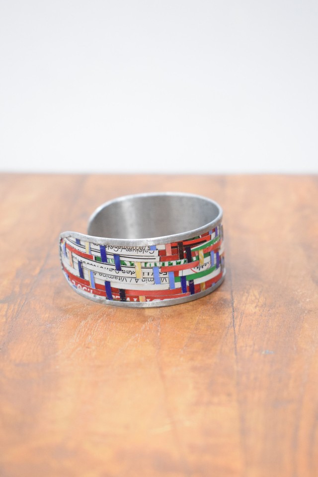Bracelet Recycled Woven Tin Strip Cuff Bracelet | eBay