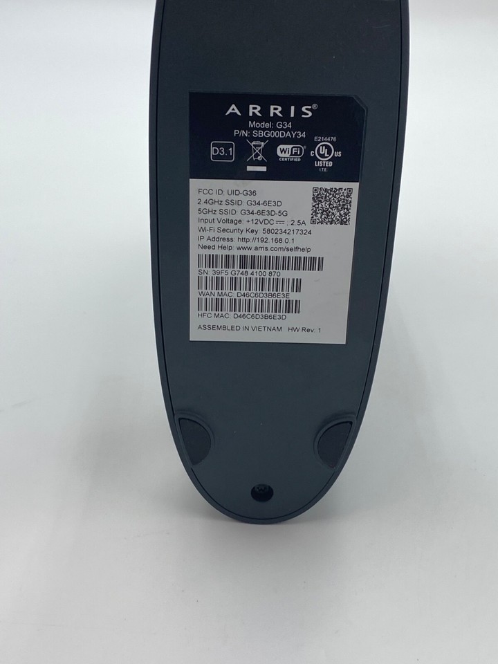 Arris SURFboard G34 Wi-Fi 6 Cable Modem Router – AX3000 Dual-Band ...