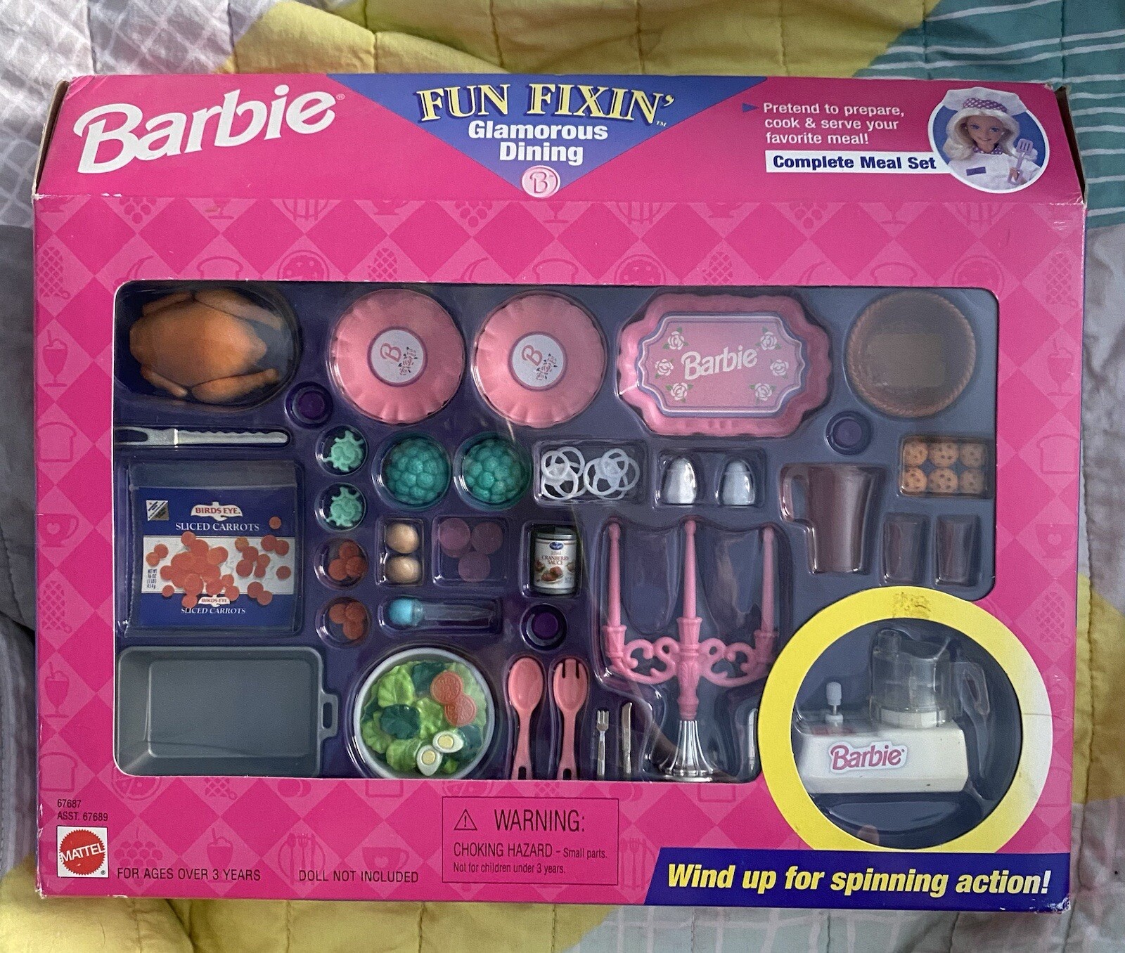 RARE 1997 Mattel Barbie Fun Fixin Glamorous Dining Food Processor Meal ...