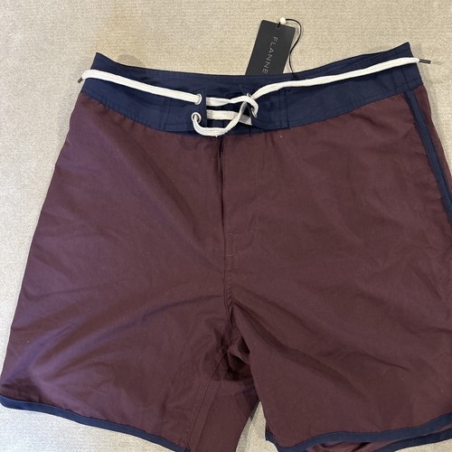 Flannel Polyester Bay Swim shorts size 2 Burgundy/ Navy New With Tags ...