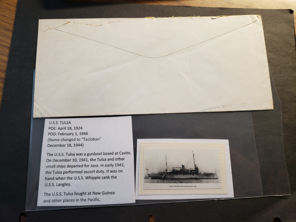 Nov 1941 Gunboat USS TULSA PG-22 Naval Cover Sailor's Mail w/ photo | eBay