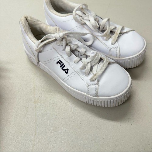 Fila White Leather Platform Lace Up Sneakers Womens 6 | eBay