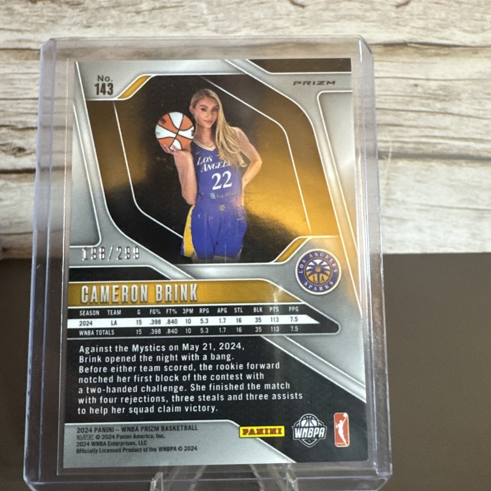 2024 Panini Prizm WNBA Cameron Brink Rookie Variation /299 Red Pulsar ...