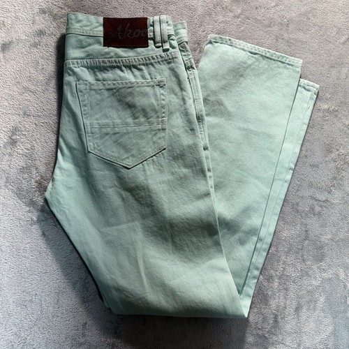 AKOO Jeans Men's 36x34 Big Oak Fit Light Green Teal Straight Jeans ...