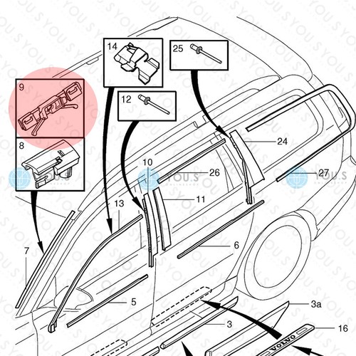 20 Pieces YOU.S Original Molding Glass Seal Clips for VOLVO XC60 ...
