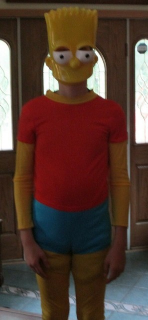 The Simpsons BART Deluxe Child Costume Medium 7/8 Mask Padded Suit GUC ...