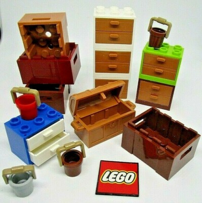 Lego Treasure Chest, Cupboard, Crate, Bin, Bucket - Minifigure ...