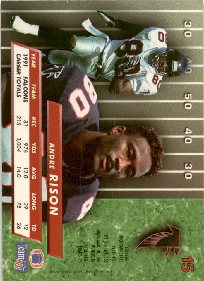 1992 Ultra #15 Andre Rison Excellent | eBay