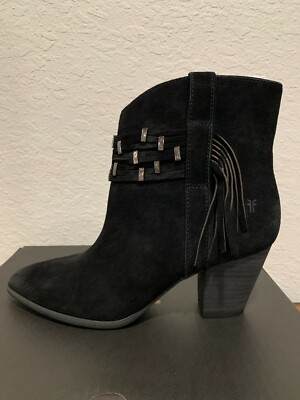 Frye Reed Showdown Stud Booties Women's Ankle Boots Black Suede | eBay