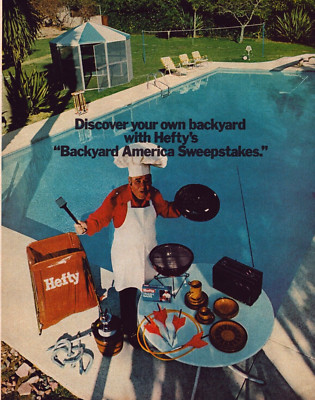 1974 Hefty Trash Bags Backyard America Sweepstakes Jonathan Winters ...