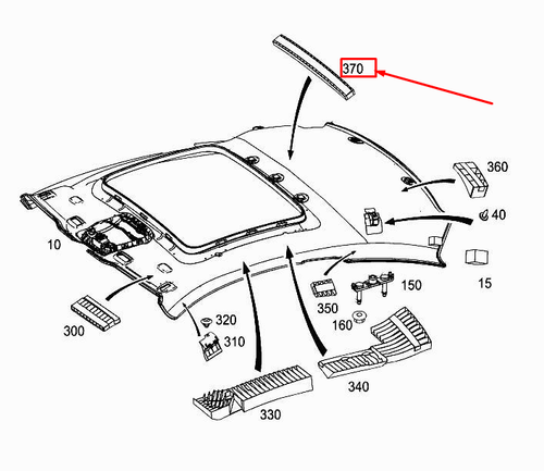 MERCEDES-BENZ C Coupe C205 Central Roof Absorber A2056921700 NEW ...