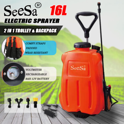 SeeSa Electric Weed Backpack Sprayer With Trolley 16L Spot Spray Garden ...