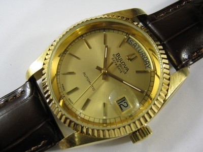 Classic BULOVA SUPER SEVILLE PRESIDENT Automatic Date Men Serviced A1 ...
