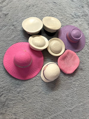 36 Barbie & Barbie size Doll Vintage Hat Helmet Sunhat Cap Visor Lot ...