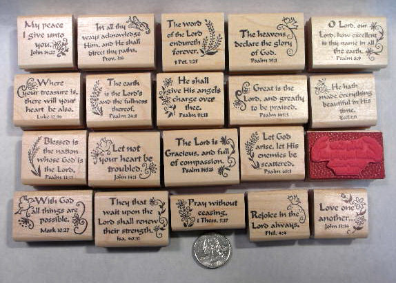 20 Scripture Stamps, Wood Mounted, Set #2 | eBay