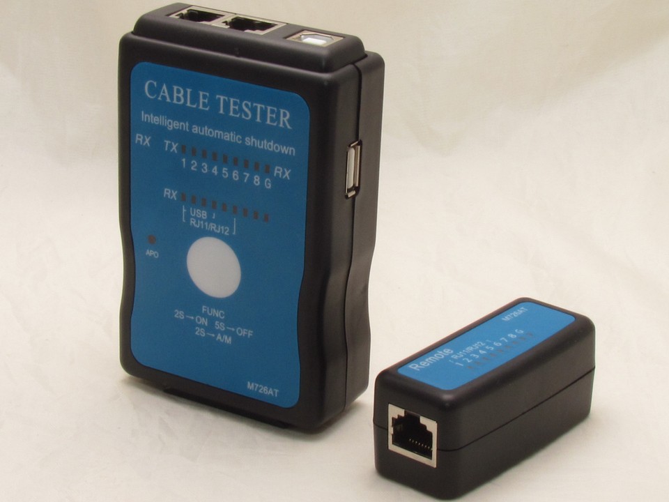 Network Cable Tester RJ45 LAN RJ11 Phone RJ12 Telephone CAT5 CAT6 8P8c ...