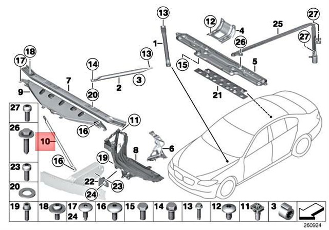 BMW OEM 09-14 750li Radiator Support-center Brace Left 51647187095 for ...