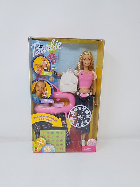 Barbie Button Blast 2002 NRFB Mattel 56046 Make 10 Buttons Decorate ...