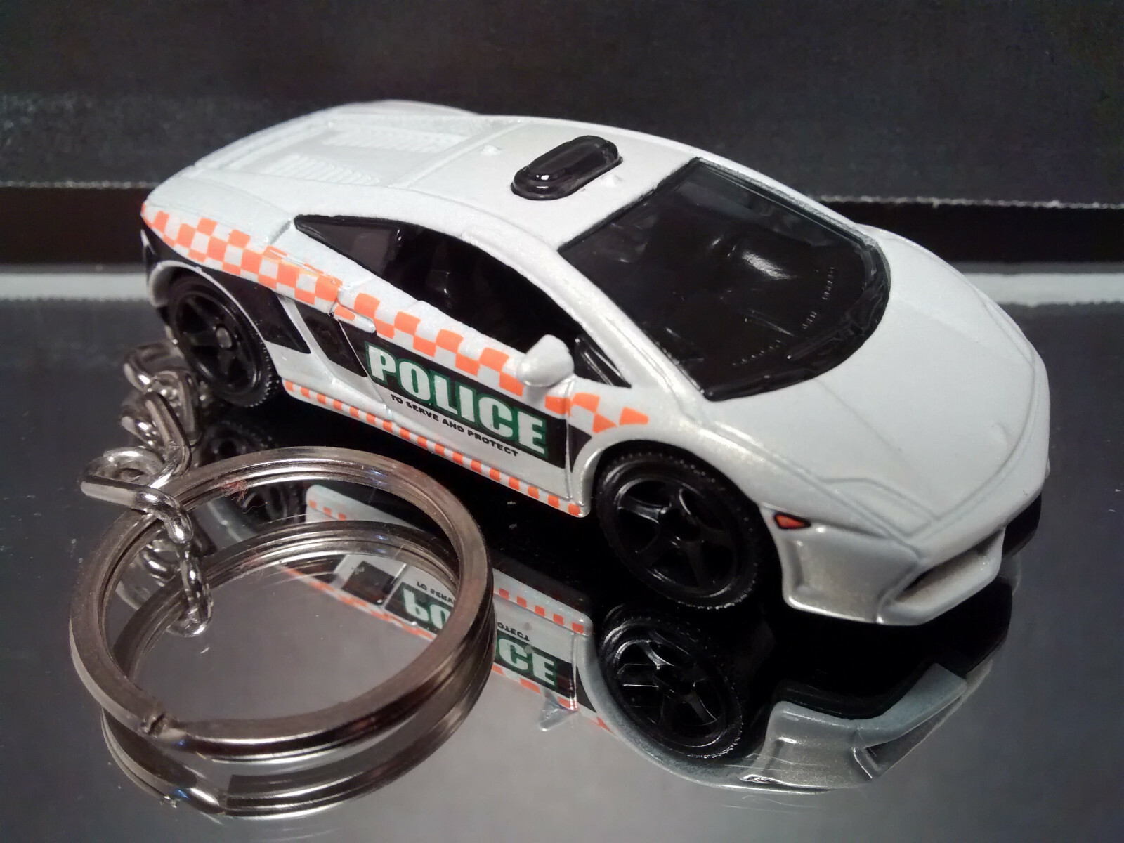 Lamborghini Gallardo LP5604 Police Car Key Chain Ring White | eBay