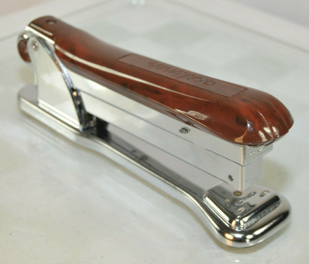 Vintage ACELINER Model 502 Executive Stapler With Scalloped Edges Brown ...