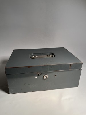 NO KEY Vntg Steelmaster Cash Money Box Metal Art New York USA Handle ...