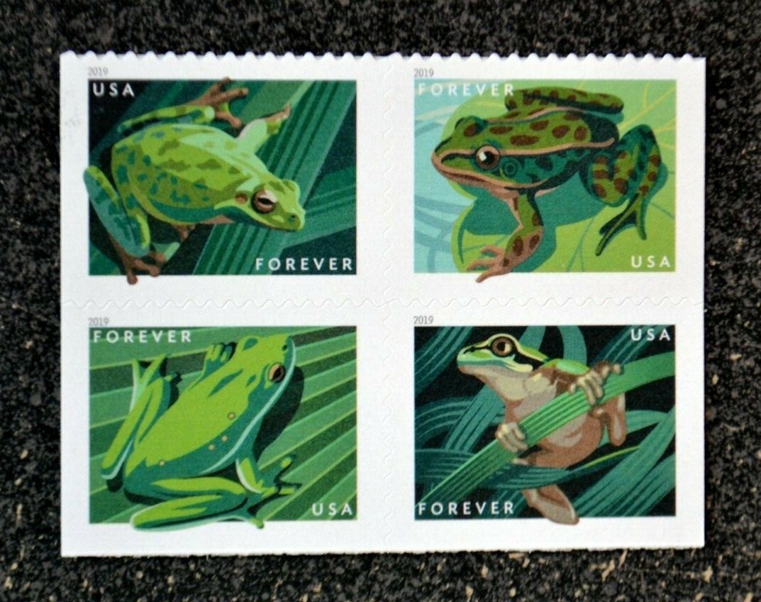 2019USA #5395-5398a Forever Frogs - Block of 4 From Booklet Mint | eBay