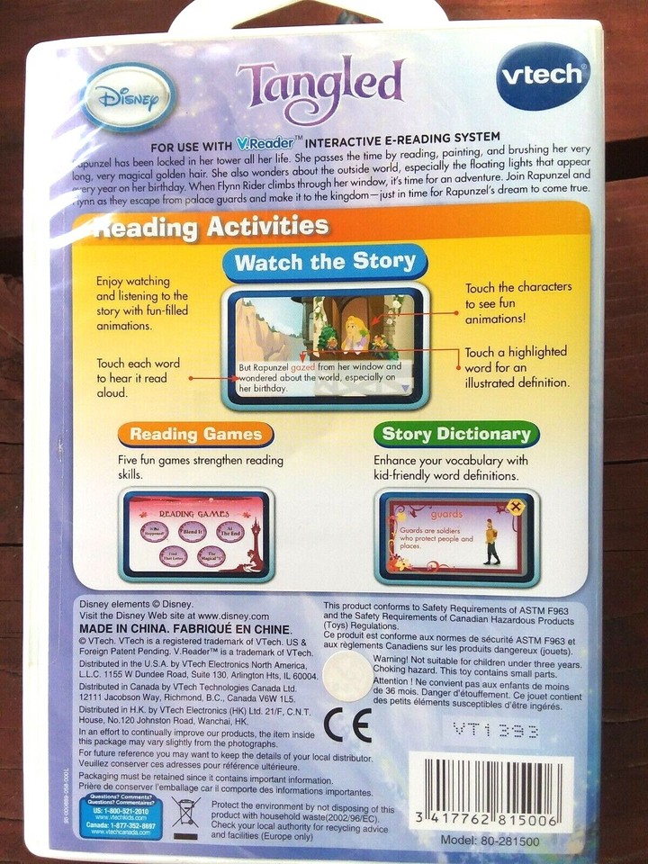 Vtech V.Reader Disney Tangled 4-6 yrs Consonants Ending Sounds Caps ...