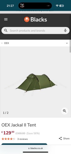 OEX Jackal II (2 Man Lightweight Backpacking Tent) | eBay UK