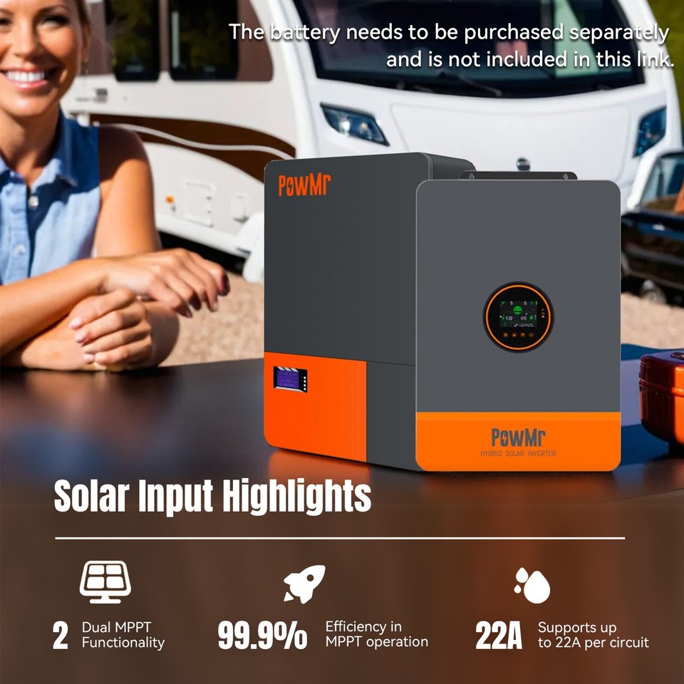 10KW 48V Solar Inverter 120V/240V Split Phase 200A MPPT Controller ...