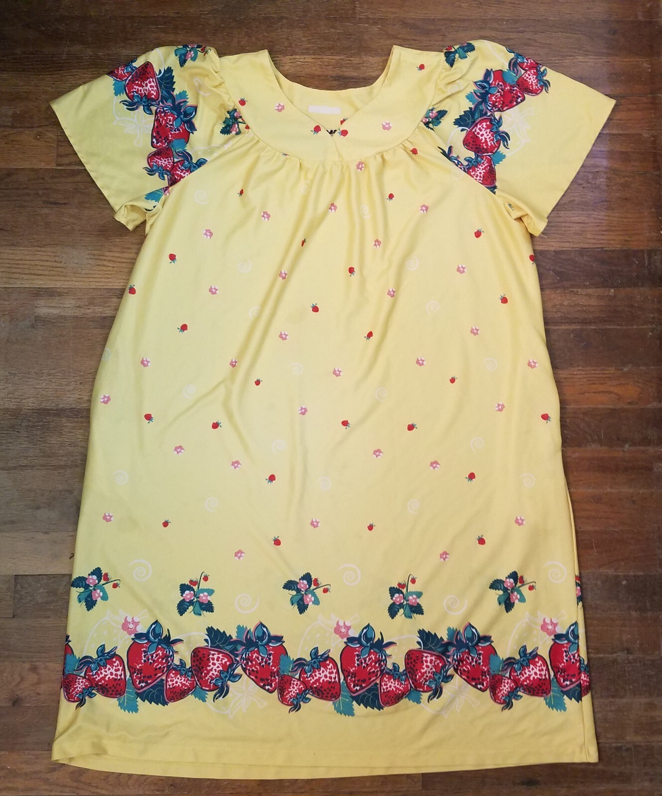 Womens Vintage Lounge House Dress Flutter Sleeves Mu Mu Tent Dress ...