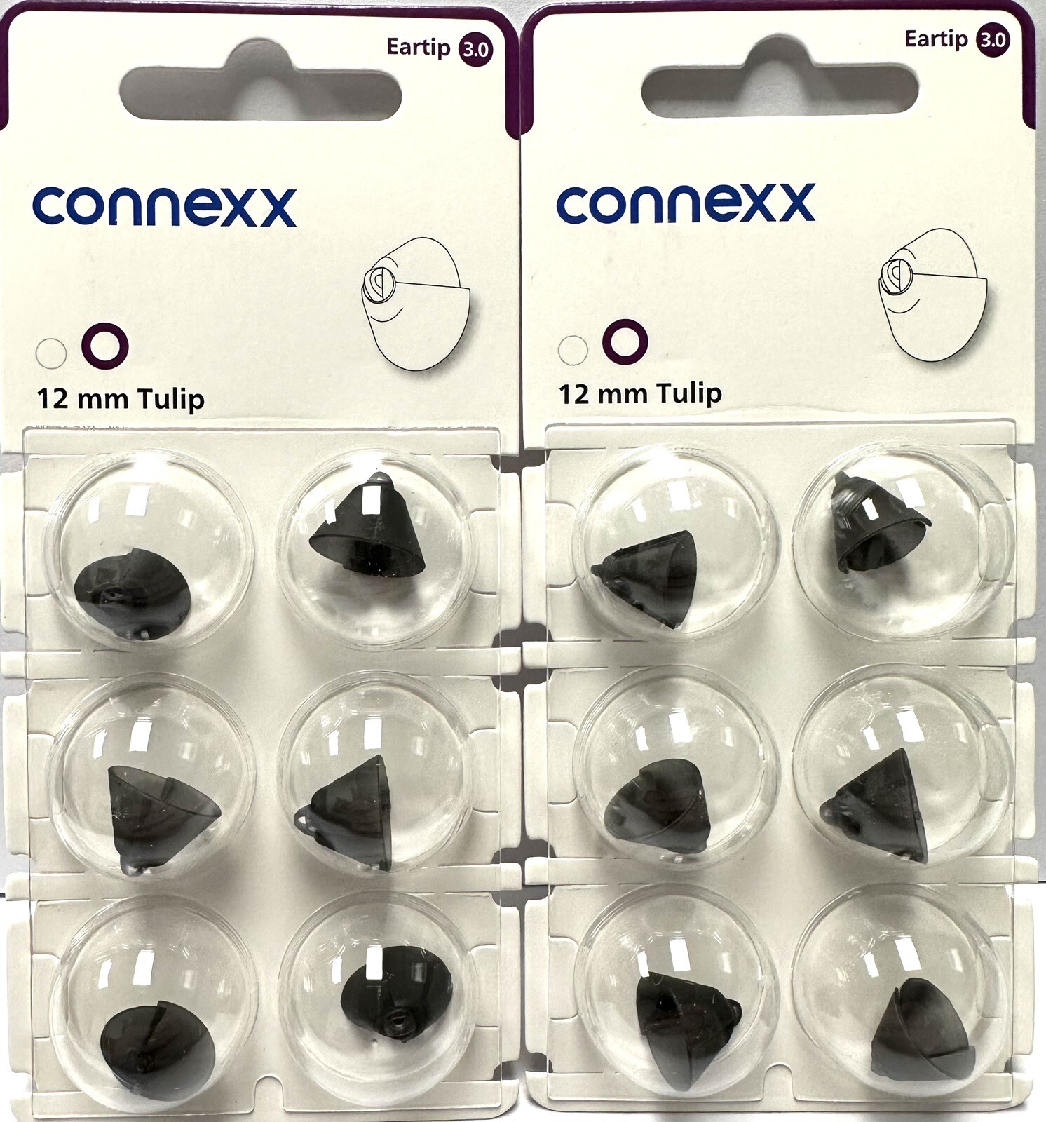 2 Pack 12mm Tulip Connexx 3.0 Eartip Dome. Fits Signia Rexton Widex ...