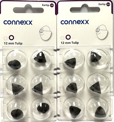 2 Pack 12mm Tulip Connexx 3.0 Eartip Dome. Fits Signia Rexton Widex ...