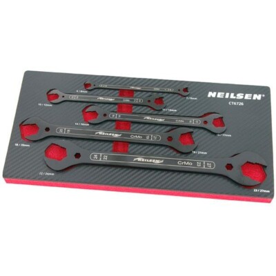 5PC EXTRA THIN OPEN ENDED SPANNER SET DOUBLE ENDED 6MM - 27MM EVA TRAY ...