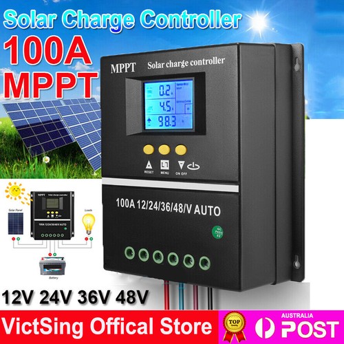 100A MPPT Charge Controller 12V/24V/36V/48V DC Solar Charge Controller ...