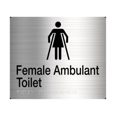 Tim The Sign Man Female Ambulant Toilet Sign Braille Stainless Steel ...
