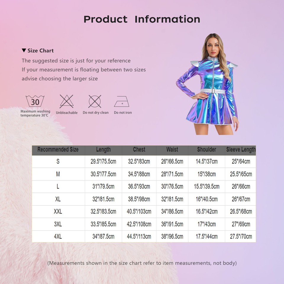 Women Cosplay Masquerade Costume Robot Outfits Alien Dress Sexy Shiny ...