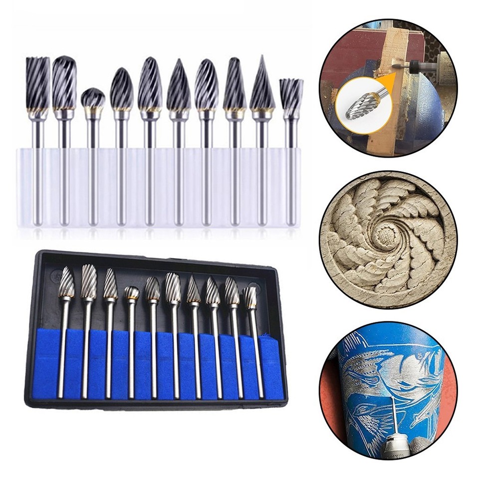 Set di punte per utensili rotanti punte per raspa doppio taglio ...