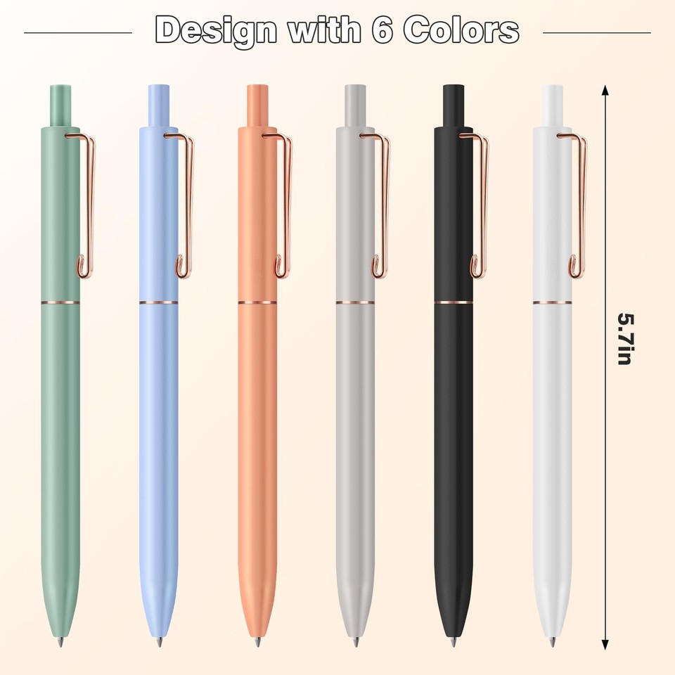 Pens - 0.7mm Quick-Dry Black Ink, Retractable Rolling-Ball -Pens ...
