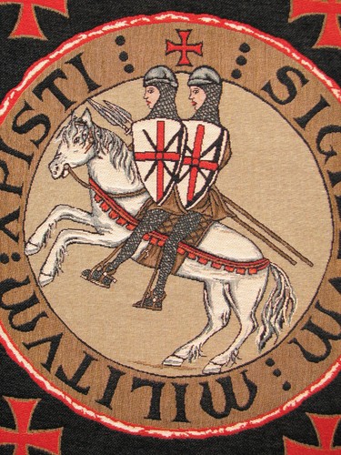 NEW SCEAU TEMPLIER KNIGHTS TEMPLAR SEAL TAPESTRY LINED WALL HANGING, 23 ...