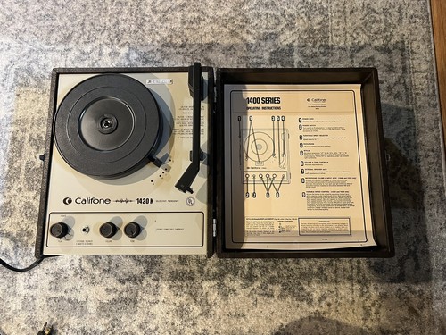 Vintage Califone 1420K Phono Solid St Record Player (16 33 78 45) RPM ...