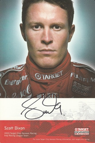 2003 SCOTT DIXON signed INDIANAPOLIS 500 HERO PHOTO CARD INDY CAR ...