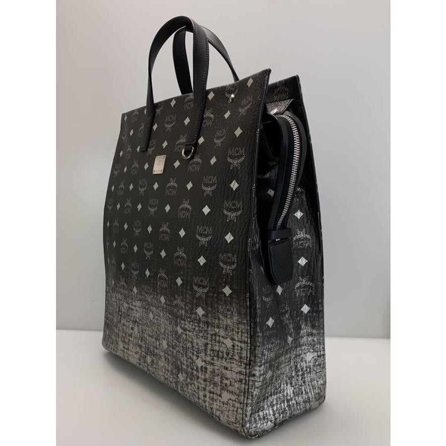 MCM tote bag Black Logo pattern Zipper Large bag Travel Business Unisex ...