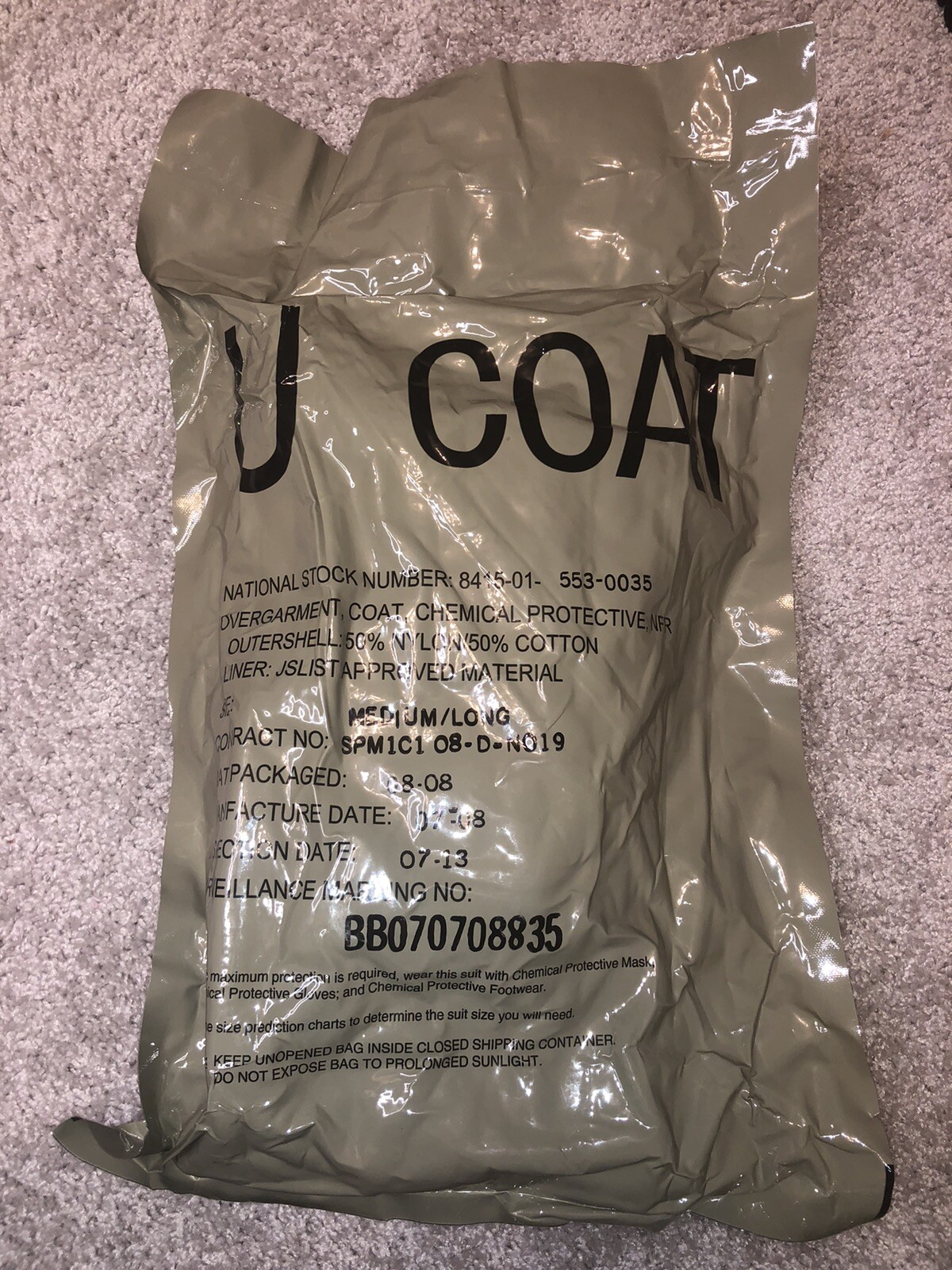 Military Chemical Protective Coat Medium Long 8415015530035 Overgarment ...