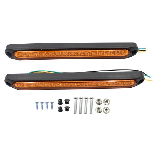 2X 15LED Amber Car Truck DRL Brake Turn Signal Side Marker Tail Strip ...