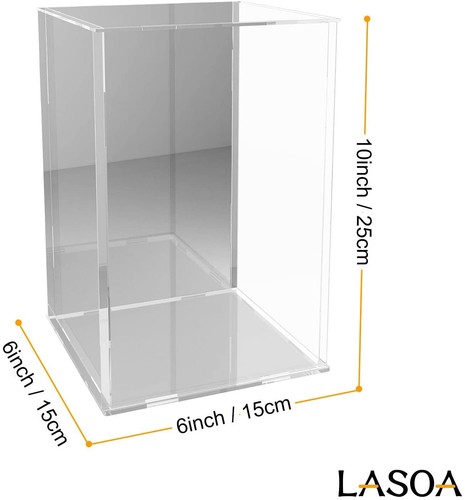 LASOA Self-Assembly Mirrored Acrylic Display Case Clear Showcase Store ...