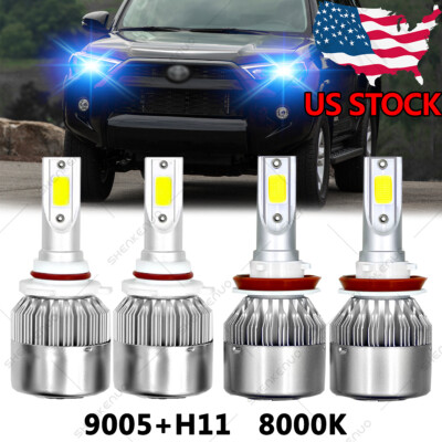 H11 9005 LED Headlight Hi Low Beam Bulbs for Toyota 4Runner 2006-2019 ...